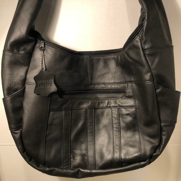 Bags | Black Leather Hobo Bag | Poshmark